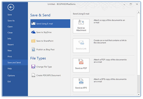 Feature Tour: Ribbon Backstage View