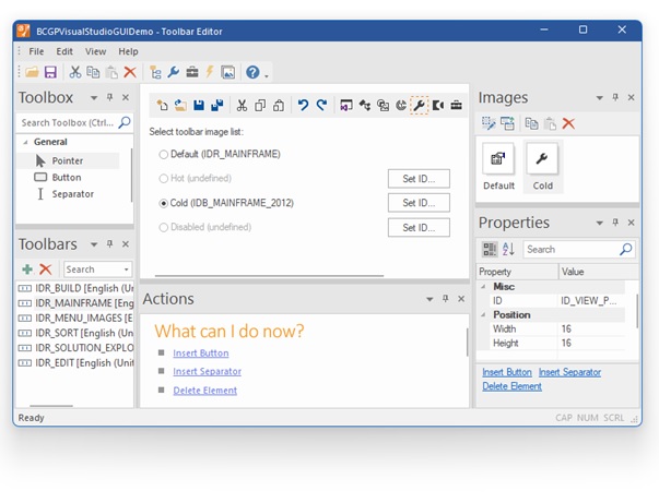 Feature Tour: Toolbar Editor | BCGSoft