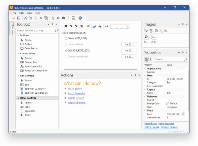 Feature Tour: Toolbar Editor